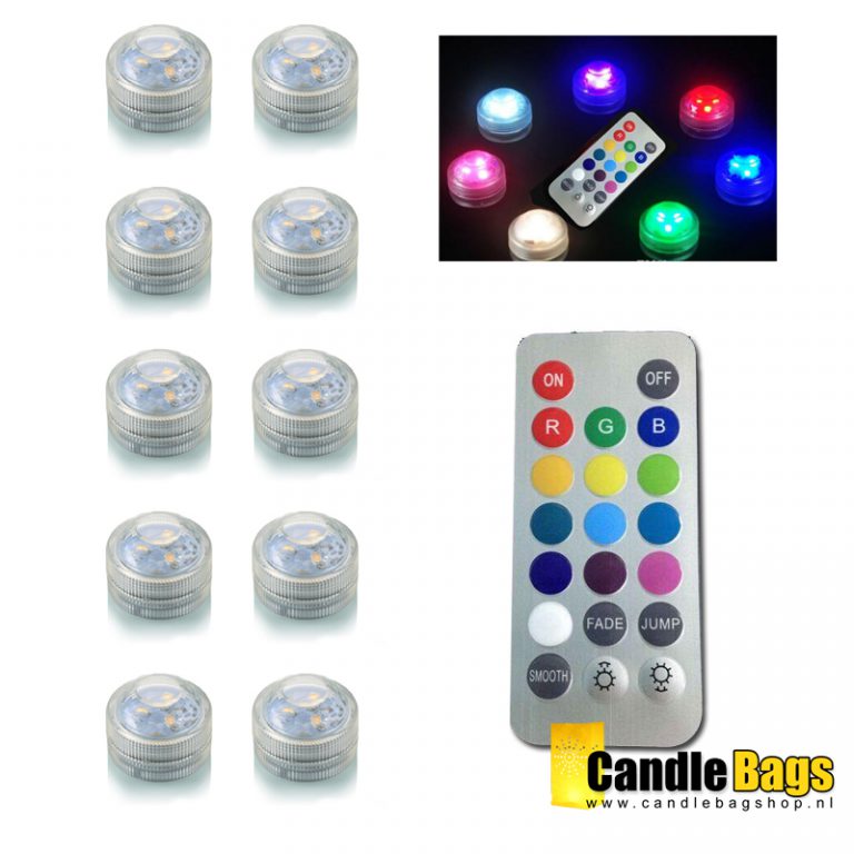 LED lampjes met afstandsbediening (multicolor) set van 10