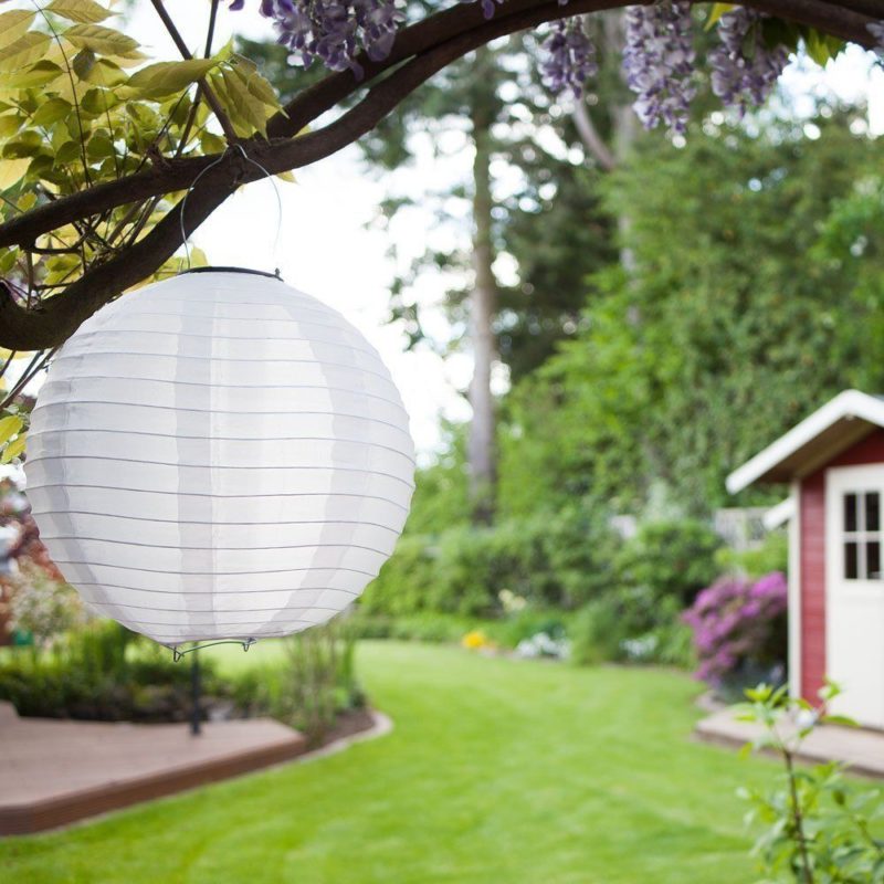 Witte Solar Lampion voor buiten op zonne-energie - CandleBagShop